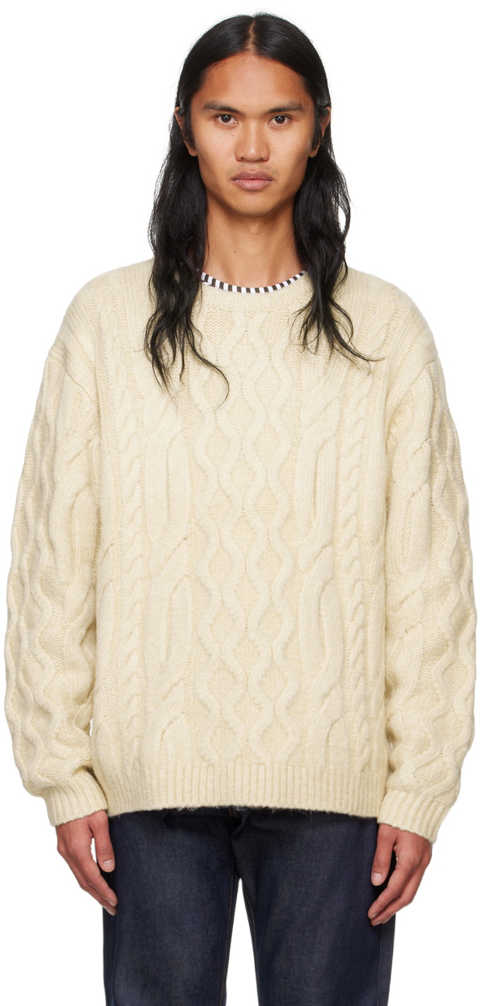 Levi's Off-White Battery Crewneck Sweater Levi's Red
