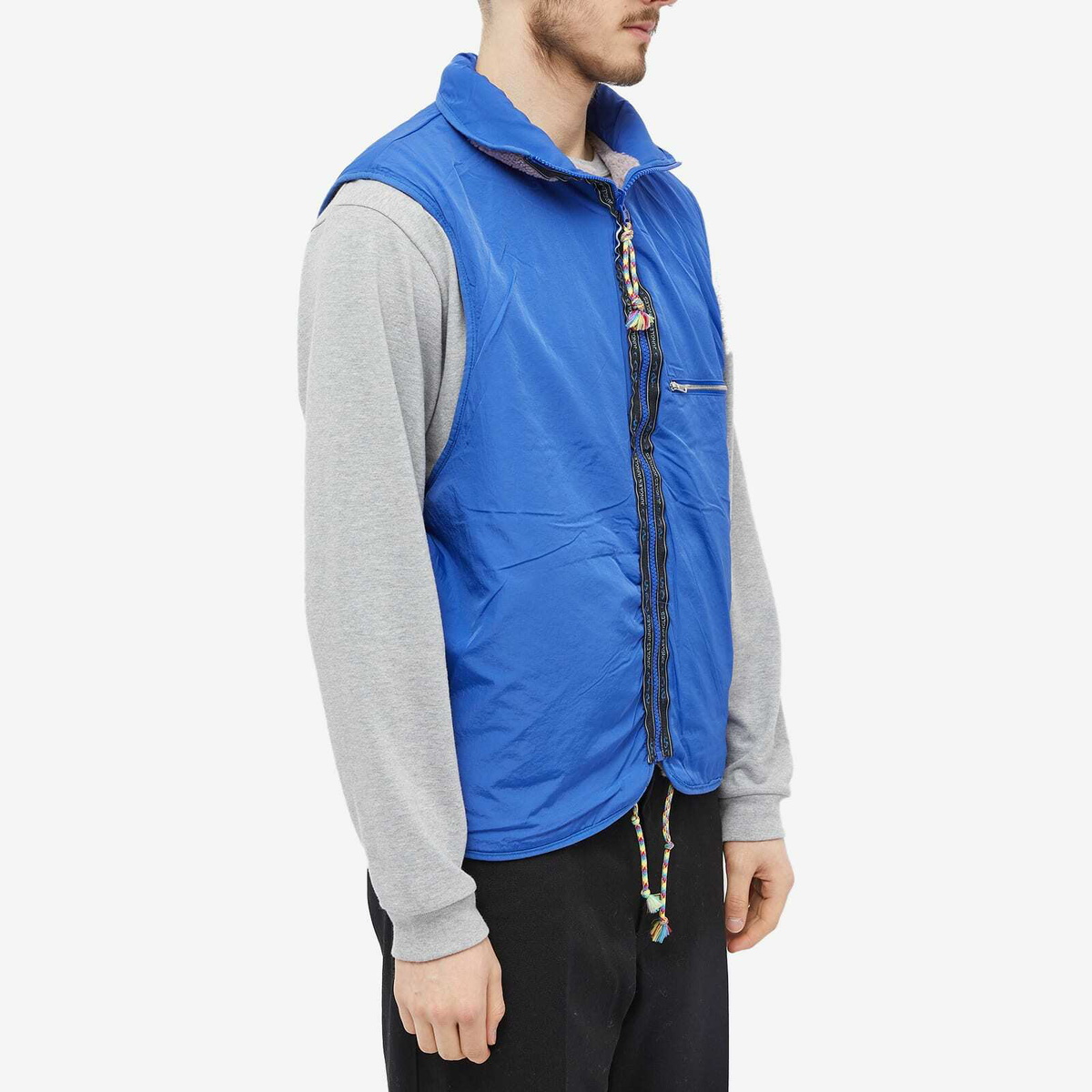 Jungles Jungles Men's Reversible Fuzzy Vest in Brown/Blue Jungles Jungles