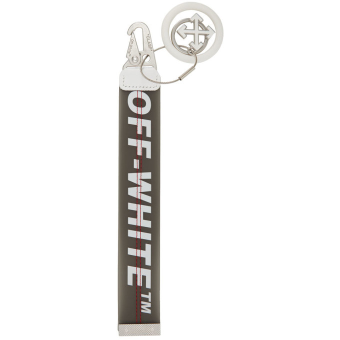 Off-White SSENSE Exclusive White and Grey PVC Keychain Off-White