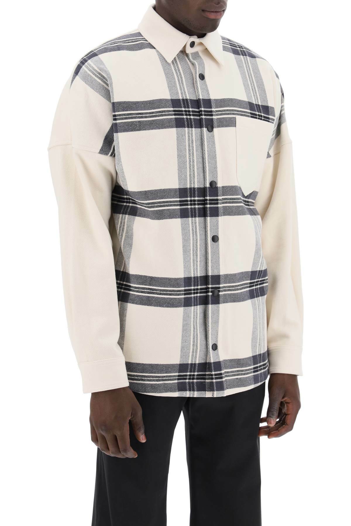 PALM ANGELS "plaid overshirt with embroidered logo White Palm Angels