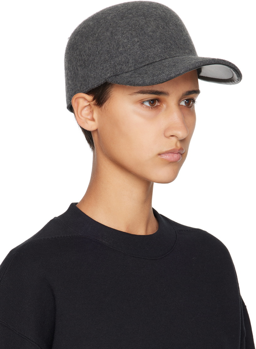 Jil Sander Gray Felt Cap Jil Sander