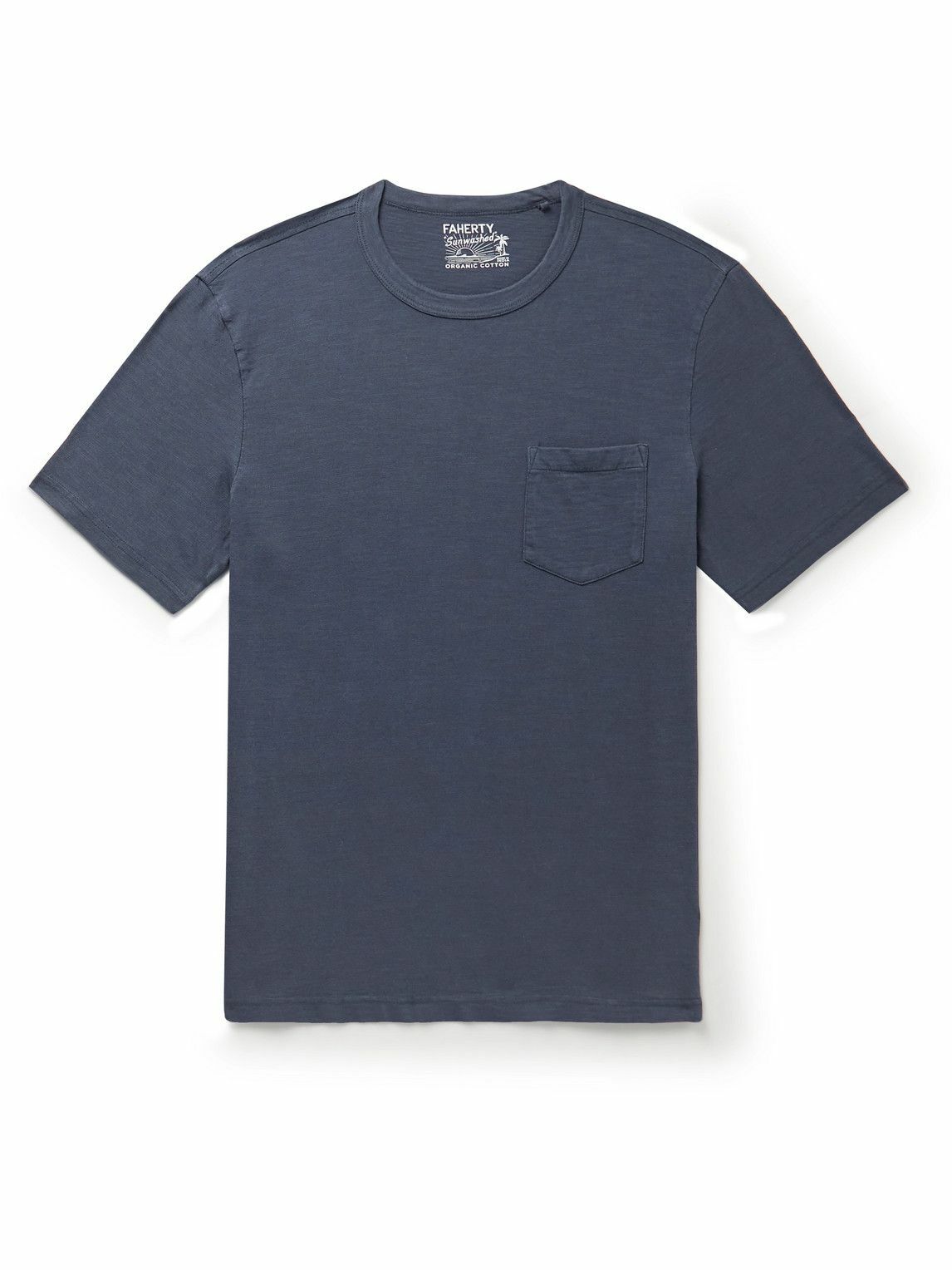 Faherty - Sunwashed Organic Cotton-Jersey T-Shirt - Blue Faherty