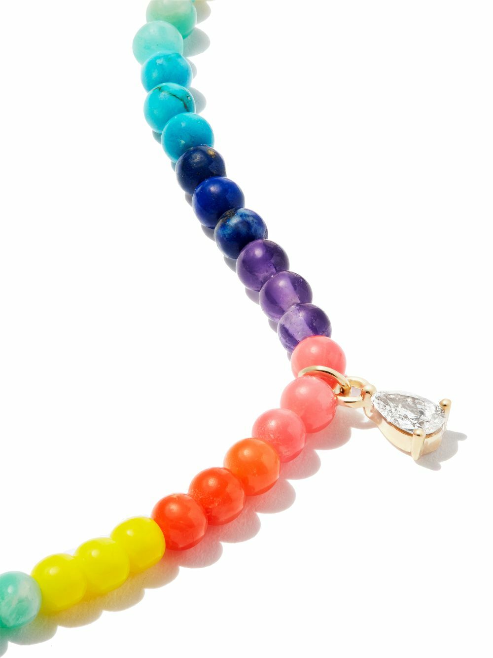 Yvonne Léon 9K Yellow Gold Rainbow Gemstone Diamond Choker Necklace ...