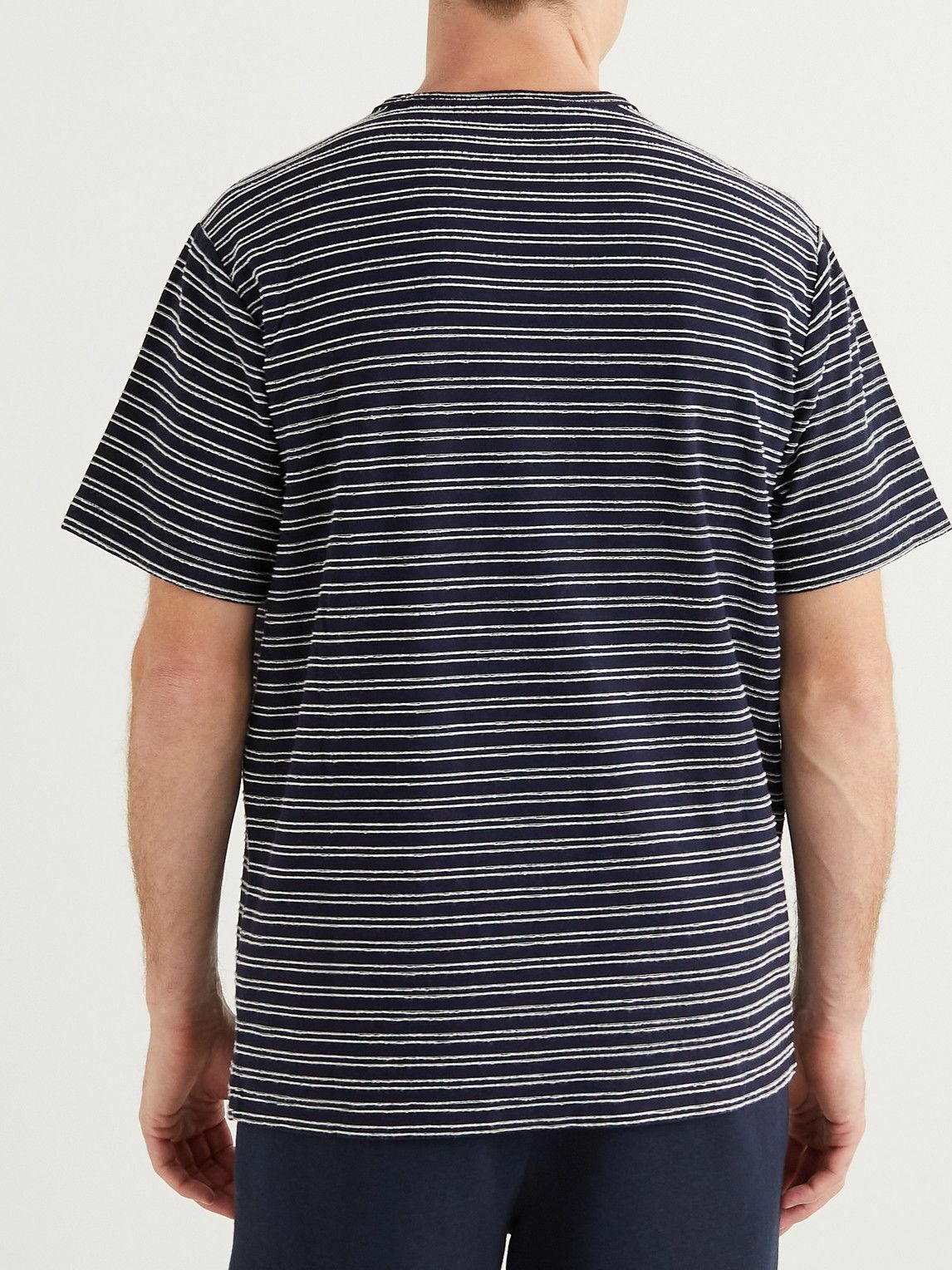 Mr P. - Striped Cotton-Jersey T-Shirt - Blue Mr P.