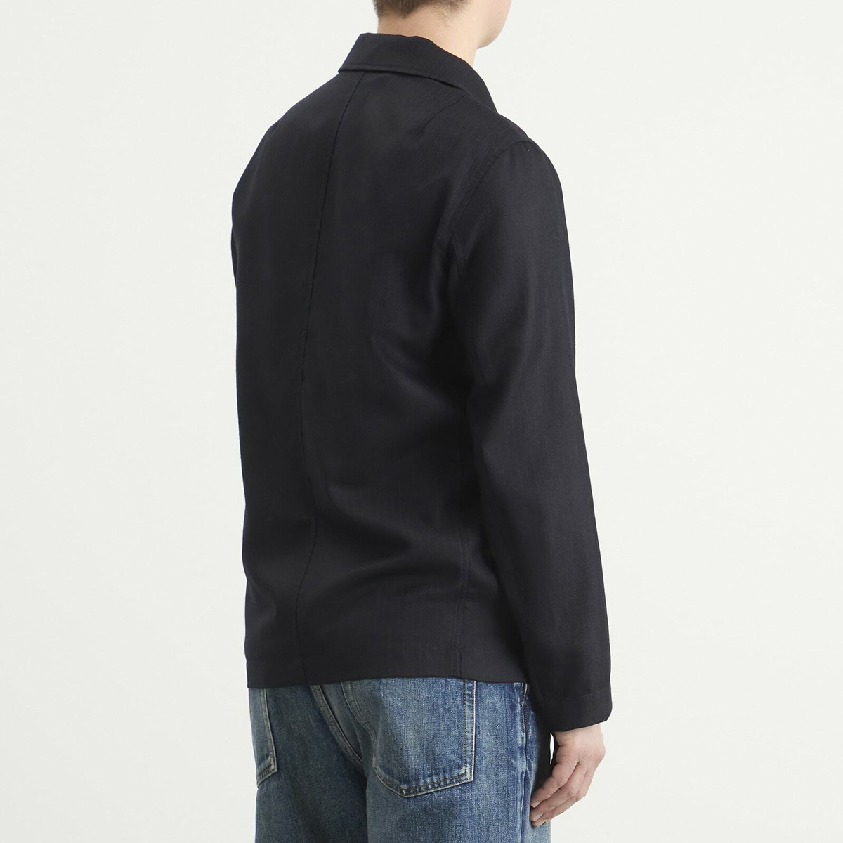 Dries Van Noten Men's Pinstripe Worsted Wool Jacket in Navy Dries Van Noten