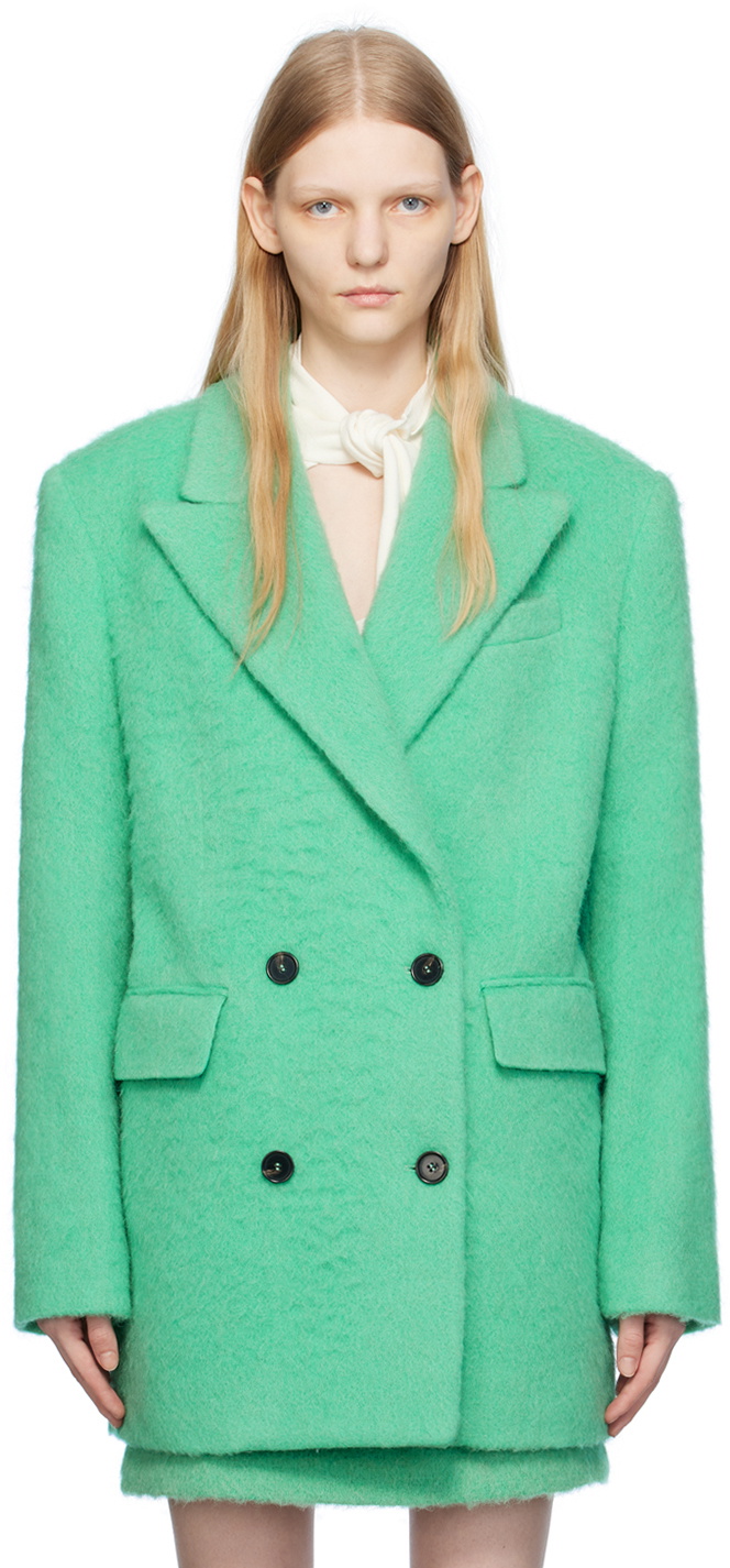 MSGM Green Double-Breasted Coat MSGM