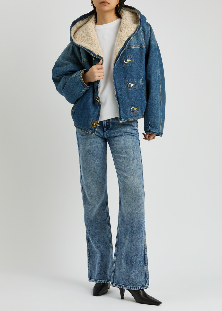 Isabel Marant Biane Hooded Denim Coat Blue Isabel Marant