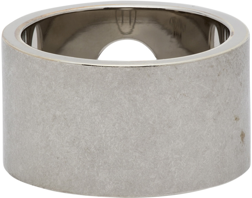 Maison Margiela Silver Brushed Cut Out Ring Maison Margiela