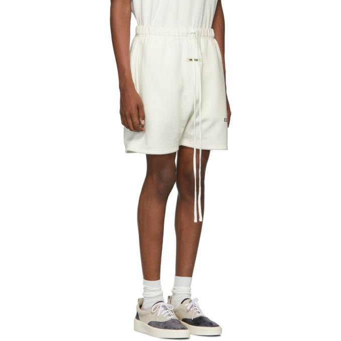 Essentials White Reflective Logo Shorts Essentials