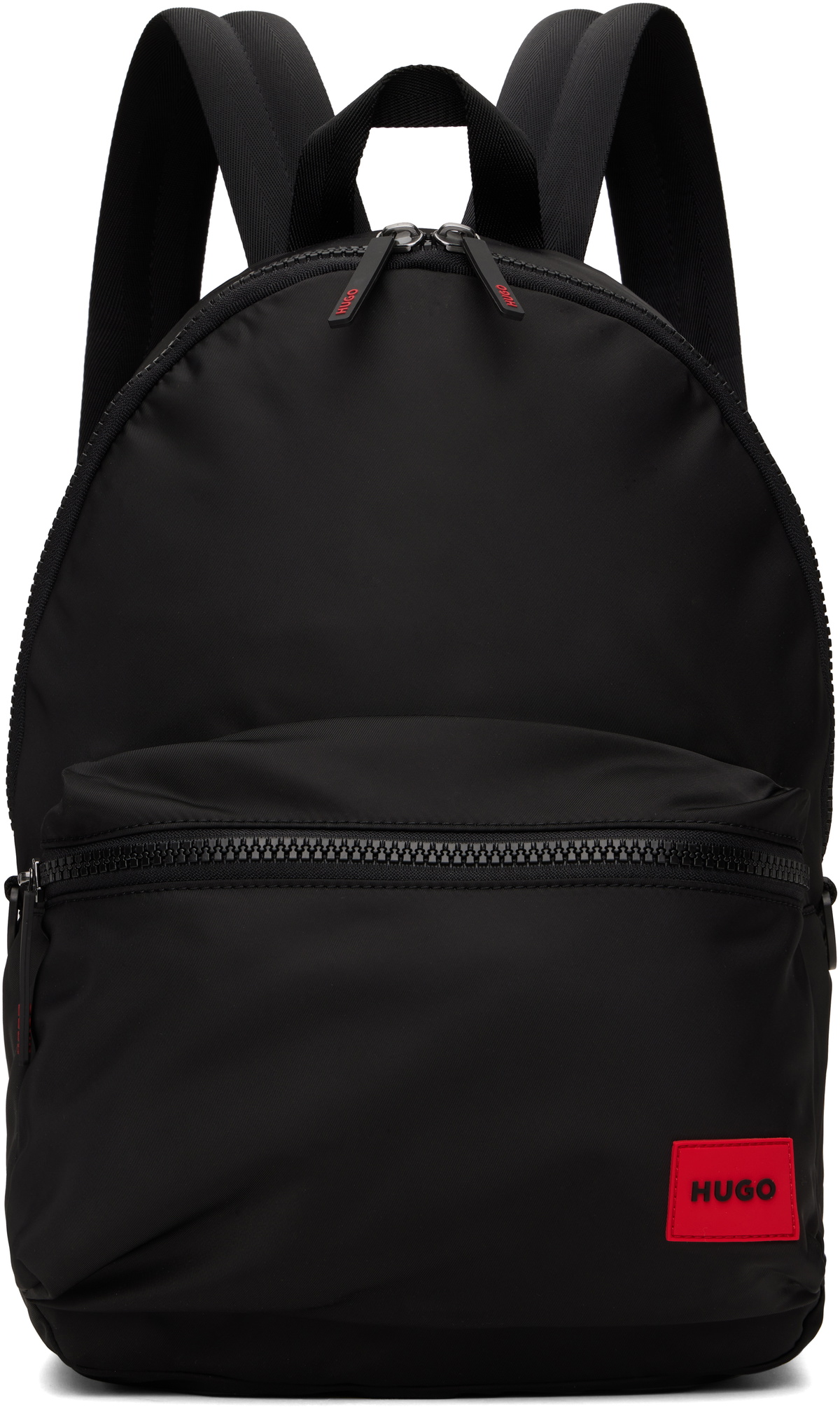 Hugo Black Matte Fabric Logo Label Backpack Hugo Boss
