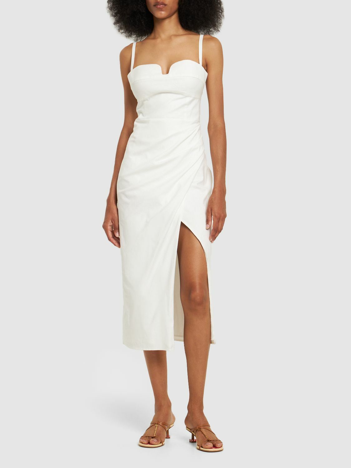 REFORMATION Alfred Stretch Cotton Midi Dress Reformation