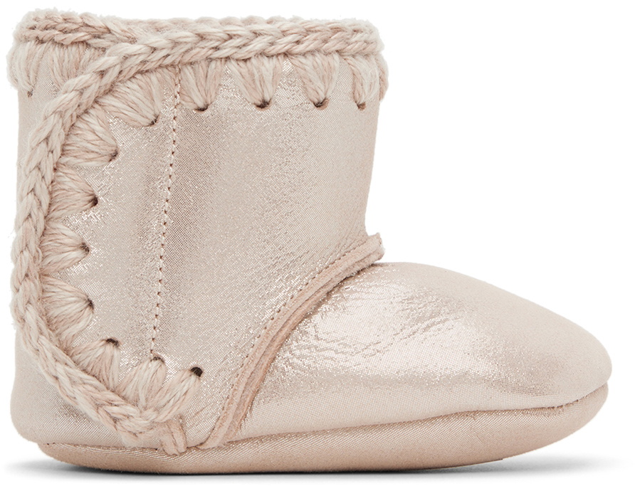 Mou Baby Pink Velcro Suede Pre-Walkers Mounser
