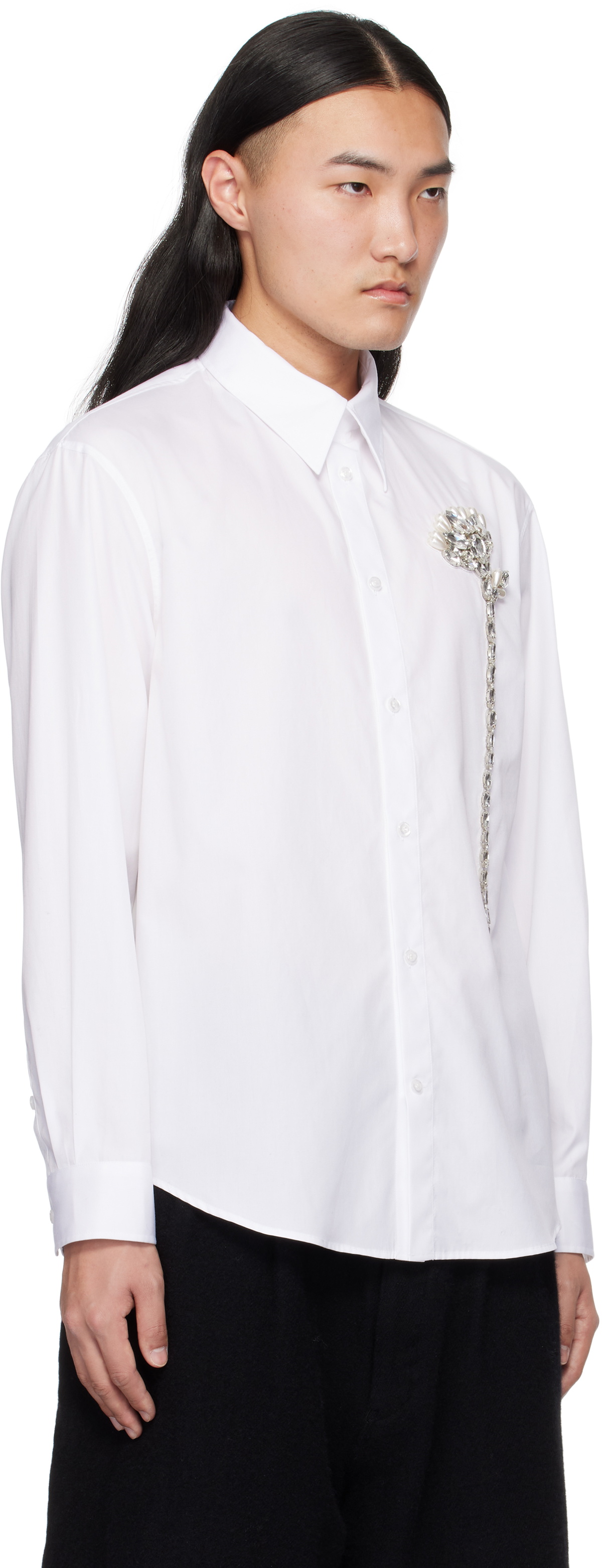 Simone Rocha White Classic Embellished Shirt Simone Rocha