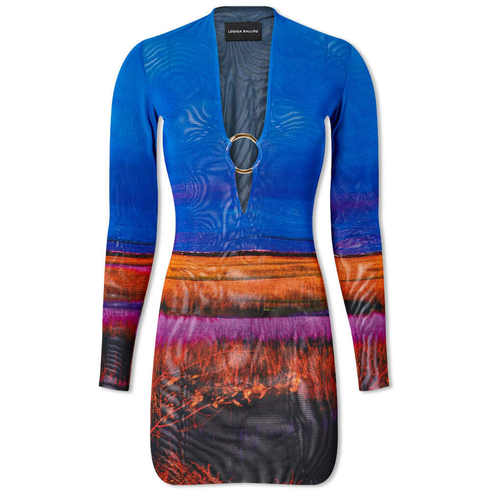 Louisa Ballou Women's Long Sleeve Helios Double Layer Mesh Dress in ...