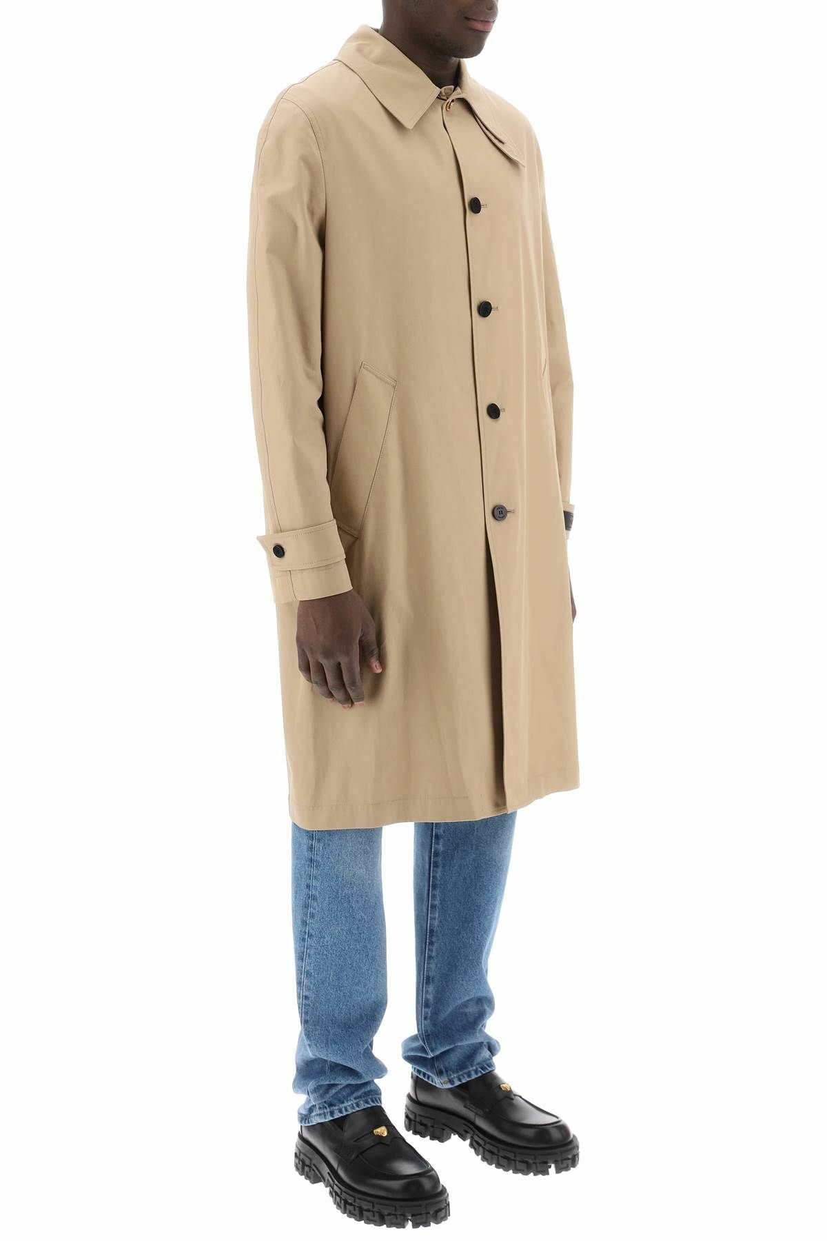 VERSACE "single-breasted waterproof coat with Beige Versace