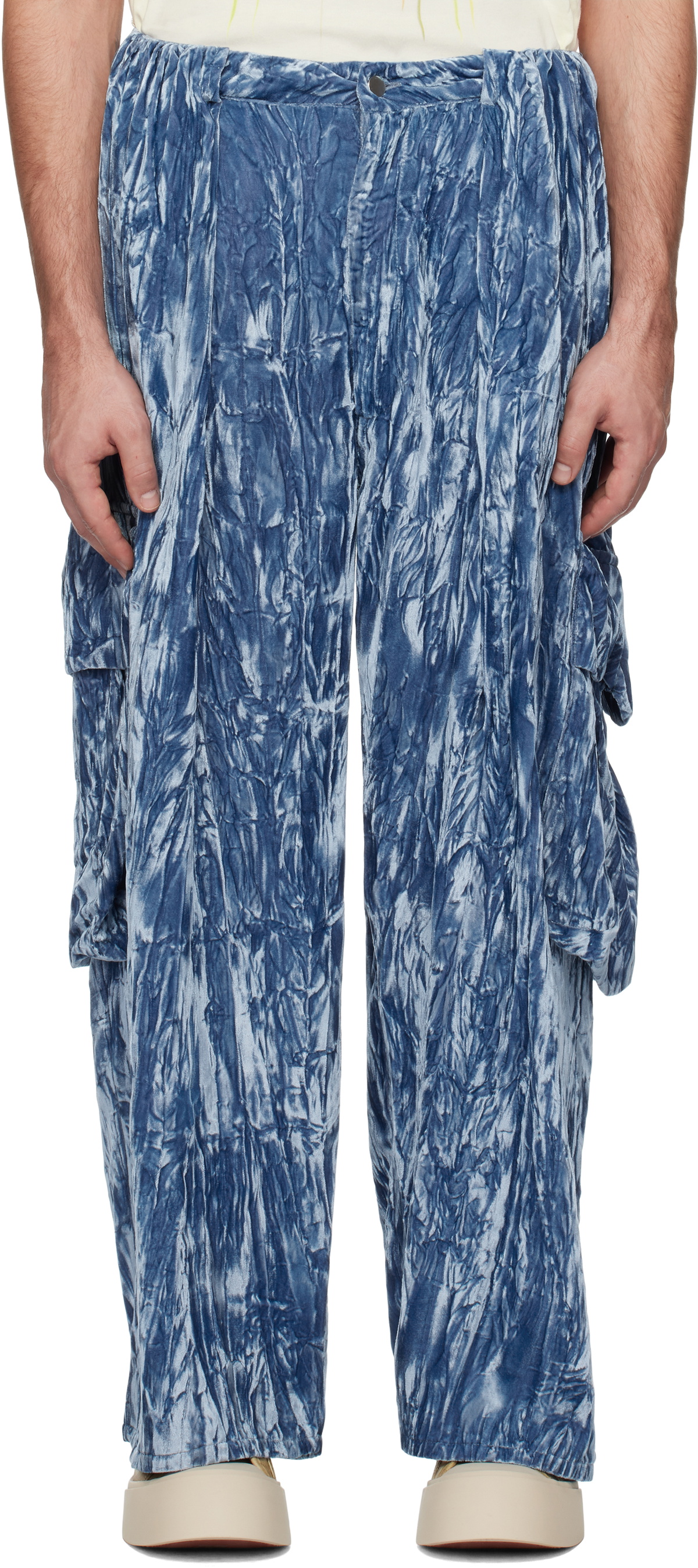 Collina Strada Blue Pleated Cargo Pants Collina Strada