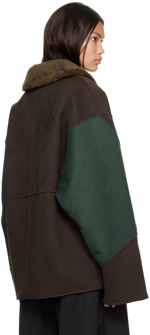 AMOMENTO Brown Reversible Faux-Shearling Jacket AMOMENTO