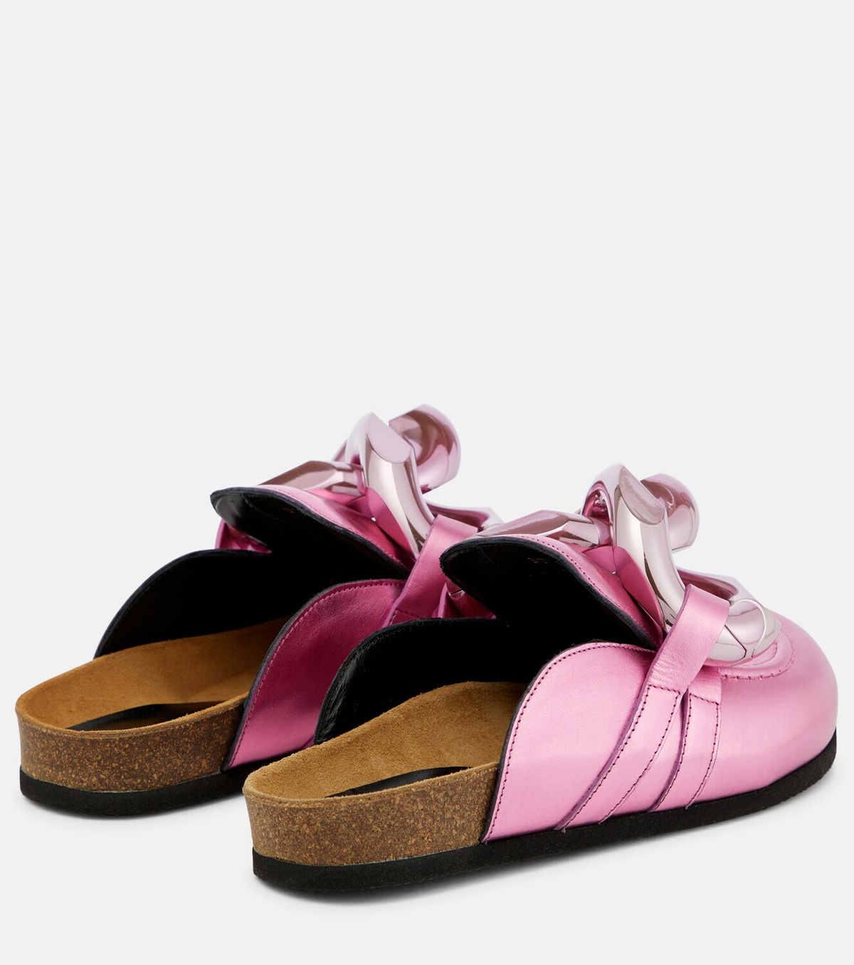 JW Anderson - Embellished metallic leather slippers JW Anderson