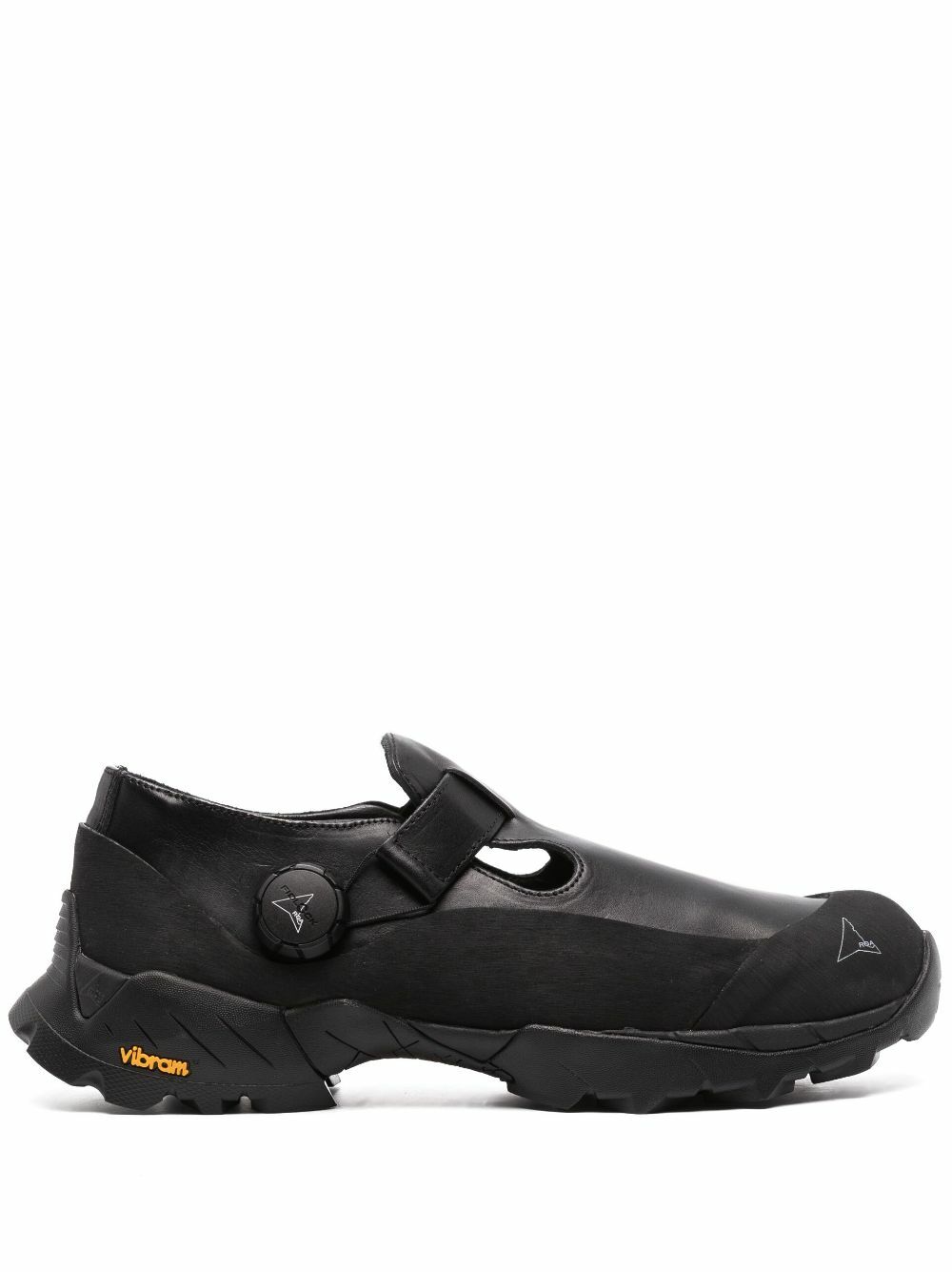 ROA Black Mary Jane Tread Leather Loafers ROA