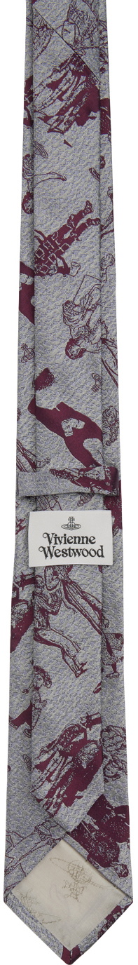 Vivienne Westwood Gray & Purple Evolution Of Man Tie Vivienne Westwood