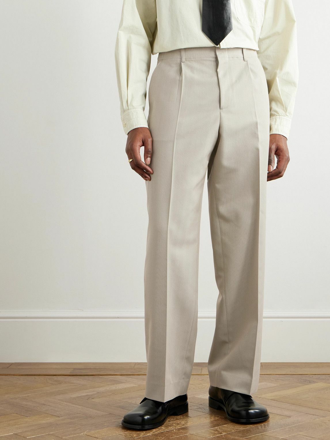 Our Legacy - Borrowed Straight-Leg Pleated Woven Chinos - Neutrals Our ...