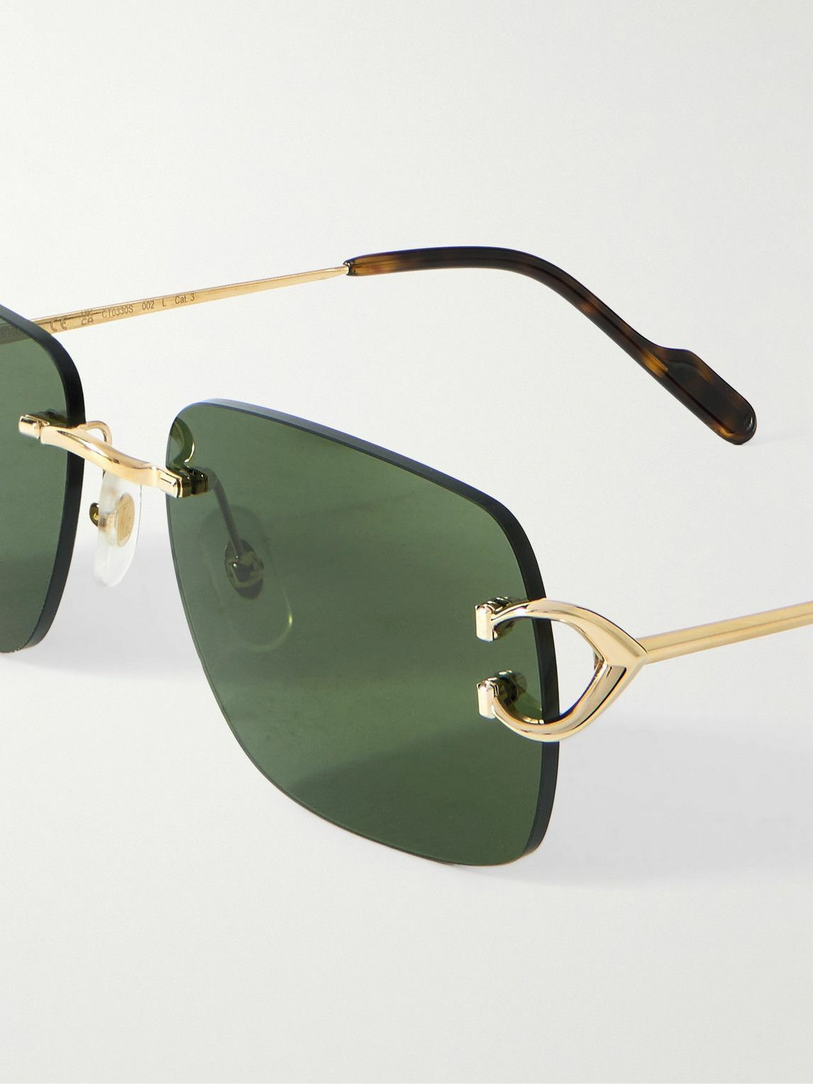 Cartier Eyewear - Frameless Gold-Tone and Tortoiseshell Acetate ...