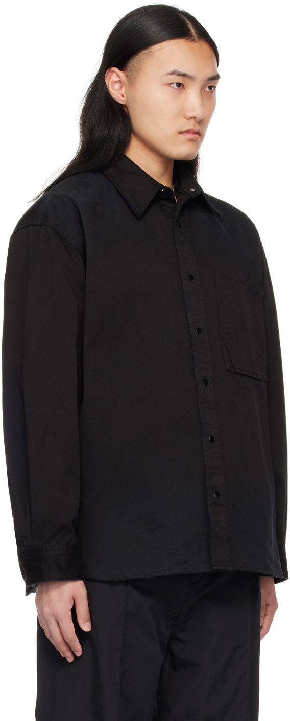 Solid Homme Black Sandwashed Shirt Solid Homme