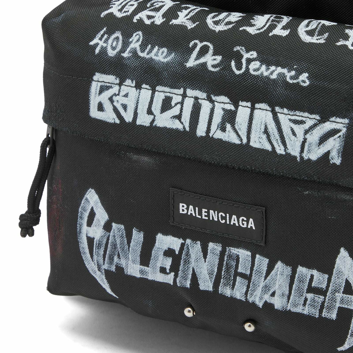 Balenciaga Men's Metal Logo Explorer Backpack in Black Balenciaga