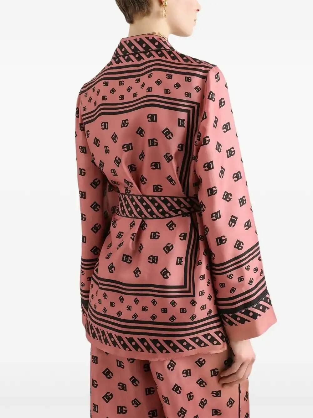 Dolce & Gabbana DG Logo-Print Silk Shirt Dolce & Gabbana