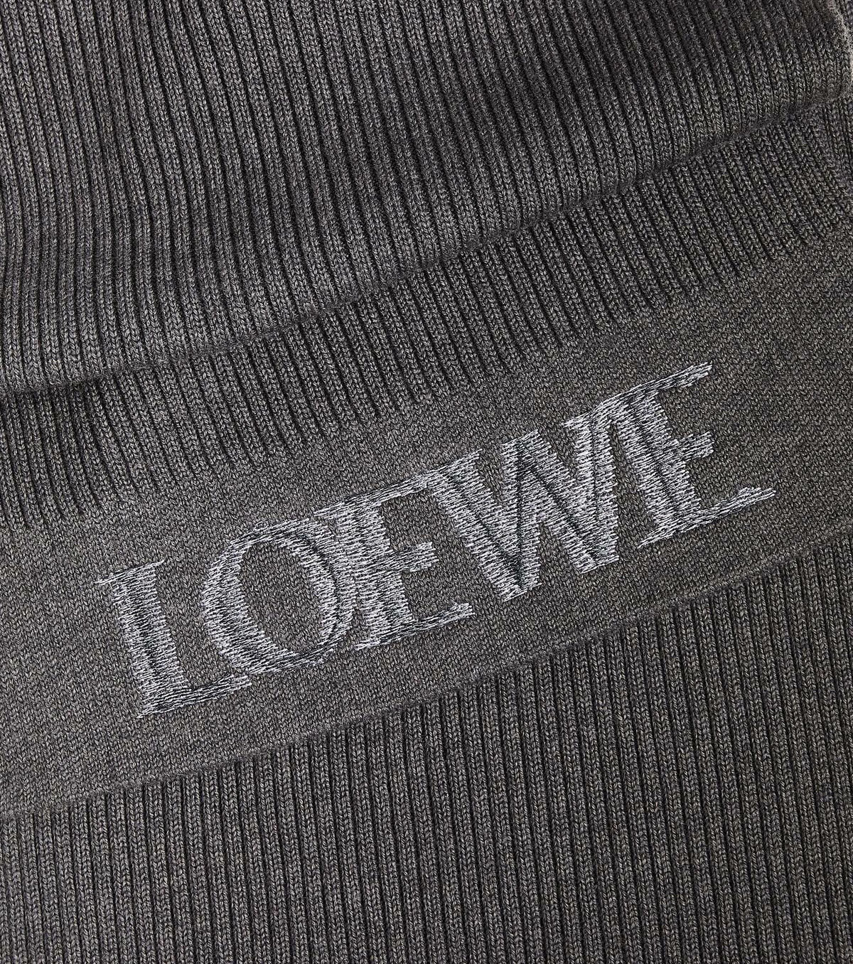 Loewe Logo ribbed-knit embroidered wool scarf Loewe