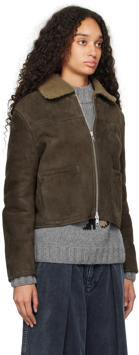 YMC Khaki Pepper Shearling Jacket YMC