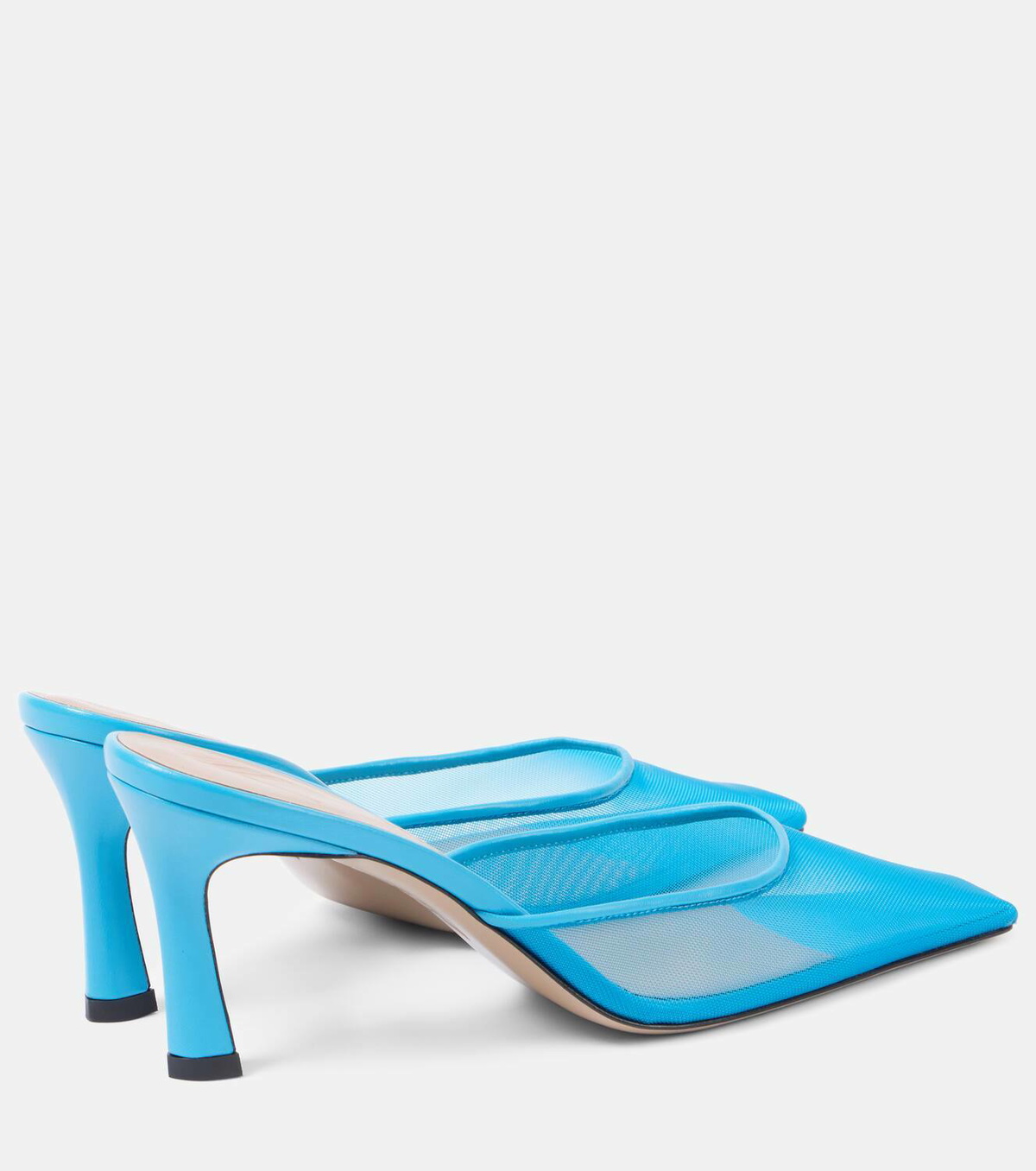 The Attico Juno leather-trimmed mesh mules The Attico