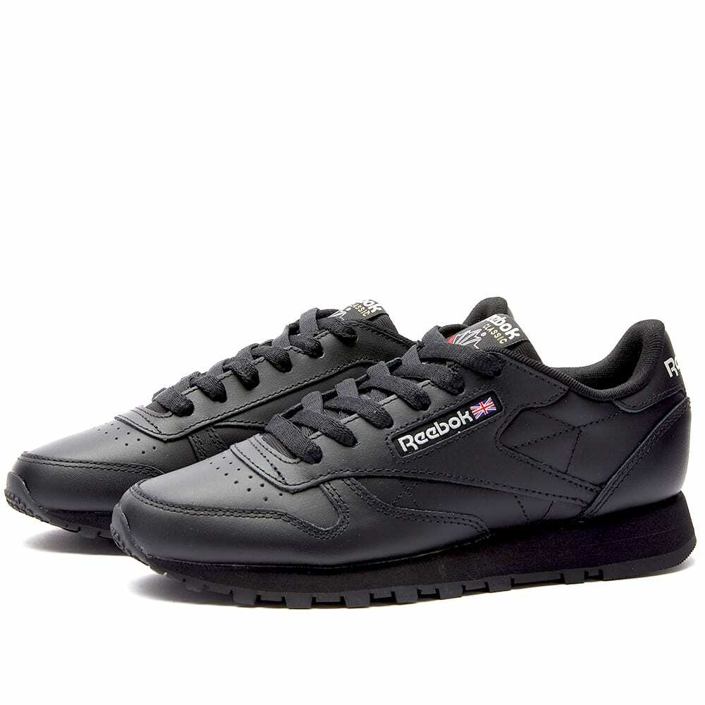 Reebok Men's Classic Leather Sneakers in Core Black/Grey Reebok