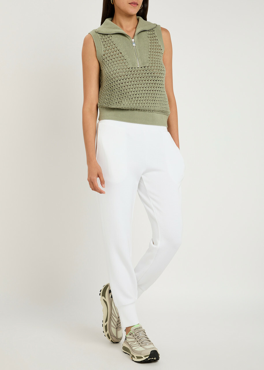 Varley Bains Half-zip Open-knit Vest Khaki Varley