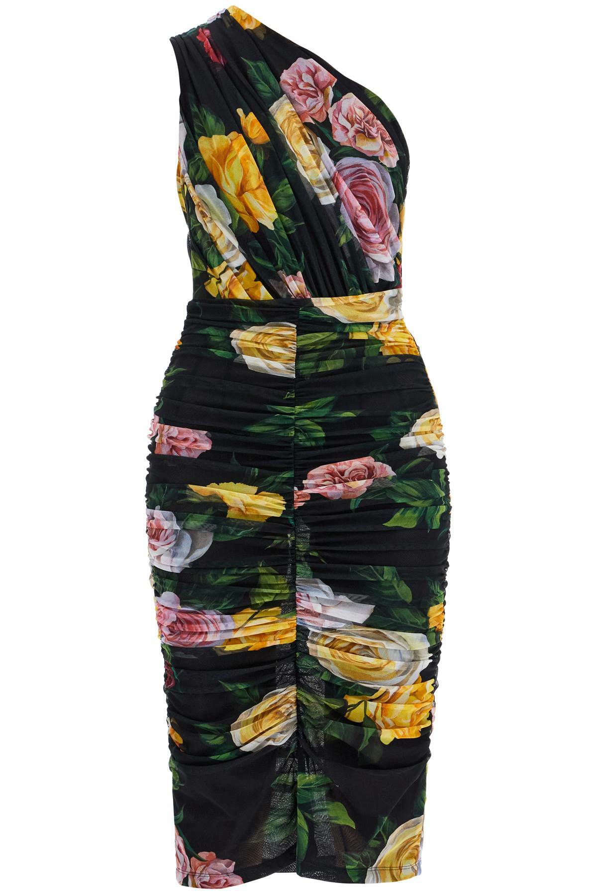 DOLCE & GABBANA elegant black dress in polyamide with floral pattern ...