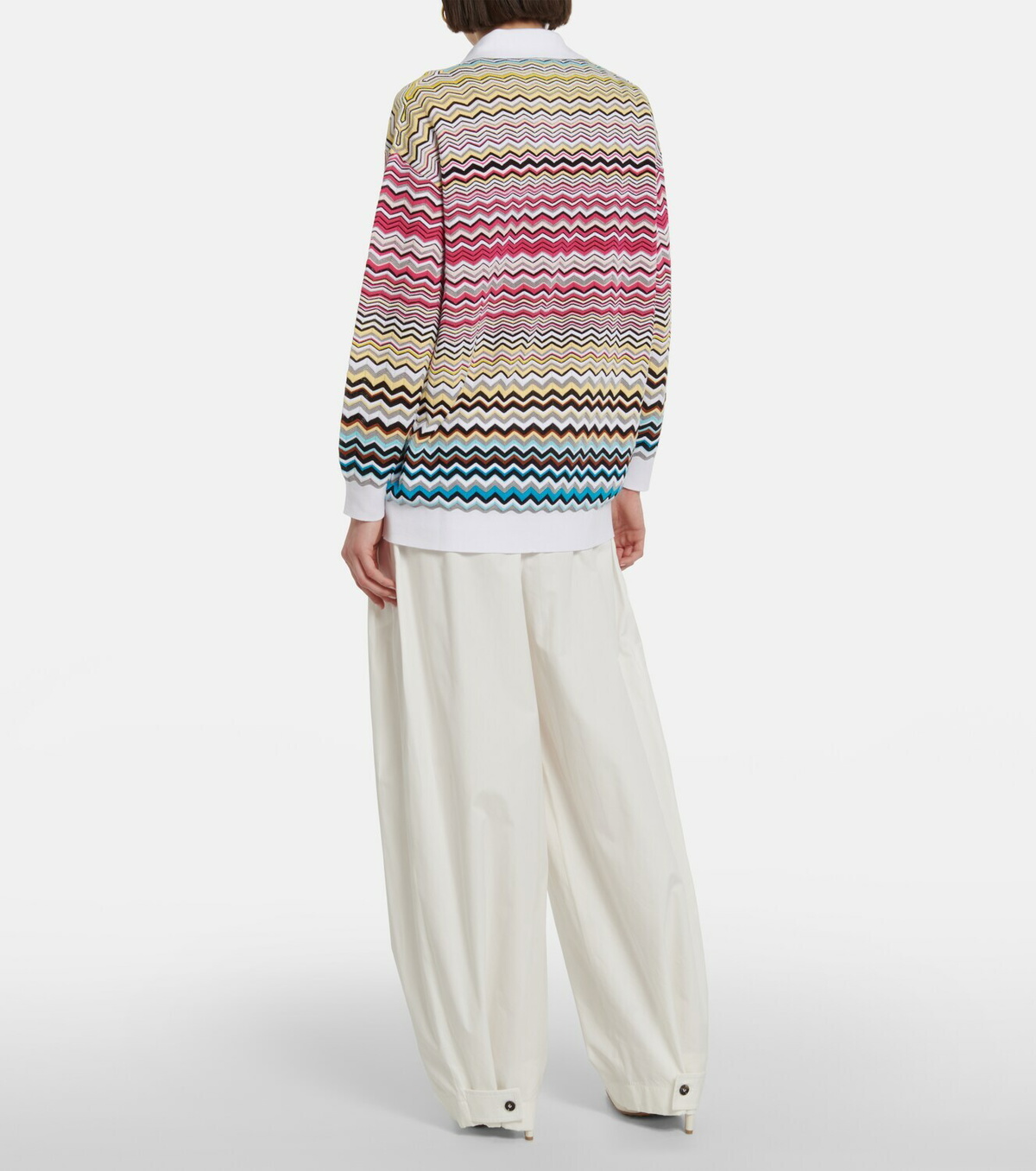 Missoni Zig Zag Cotton Blend Polo Sweater Missoni