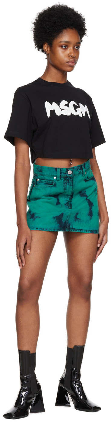 MSGM Black Cropped T-Shirt MSGM