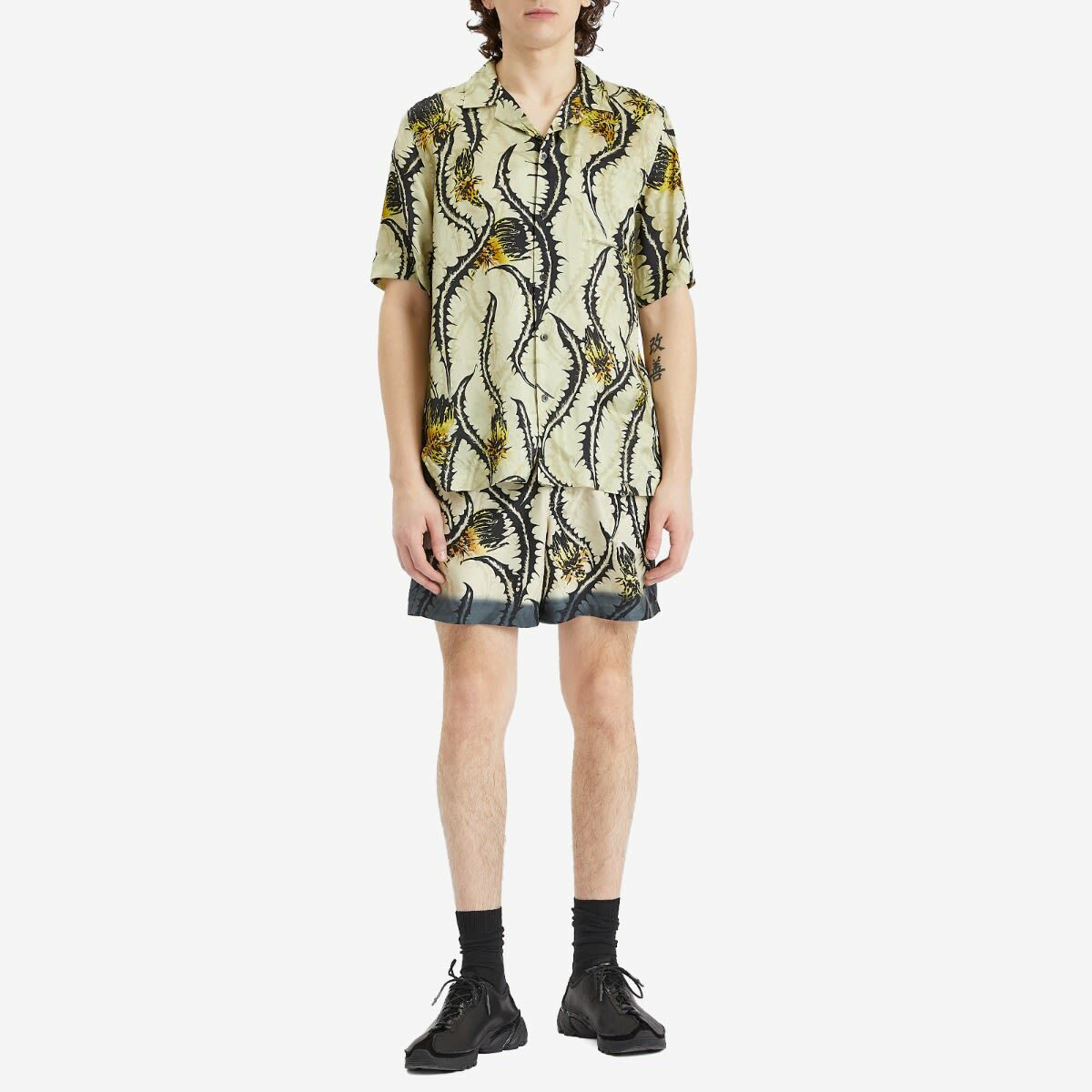 Dries Van Noten Men's Phibbs Swim Shorts in Pale Yellow Dries Van Noten