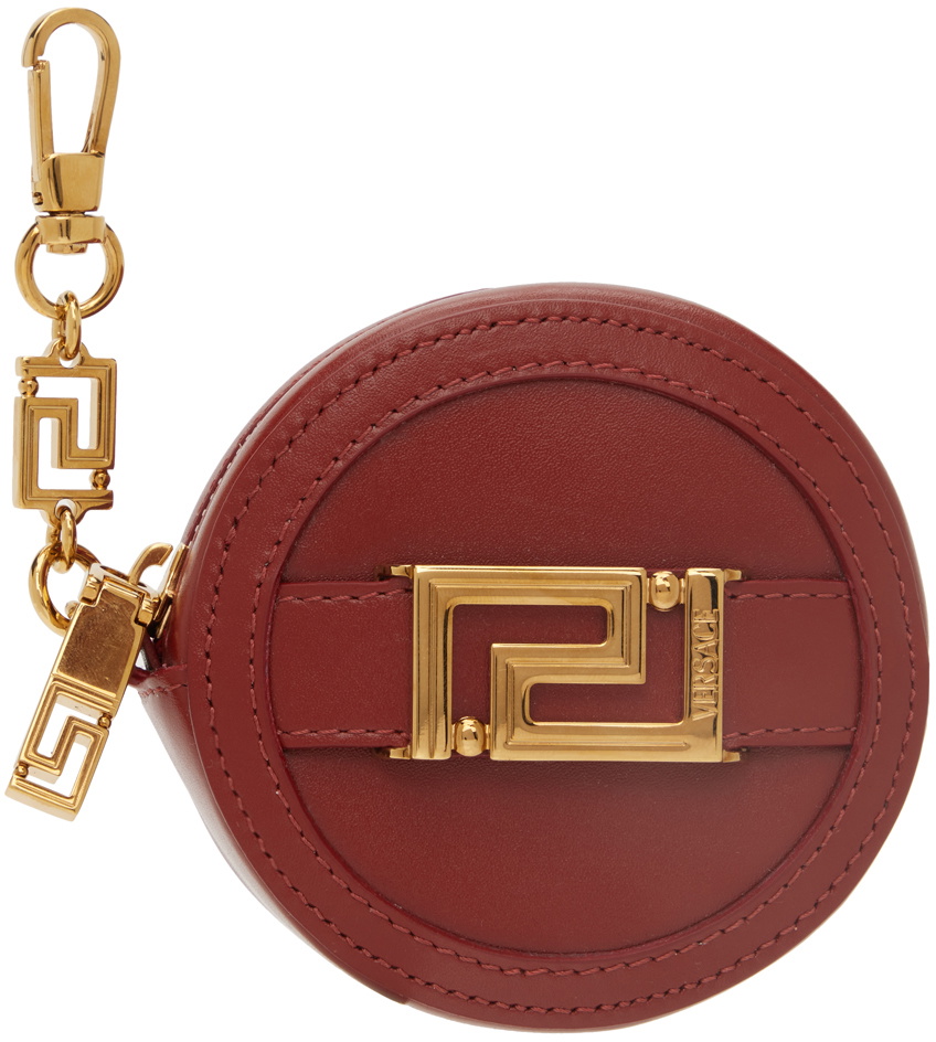 Versace Red Greca Coin Pouch Versace