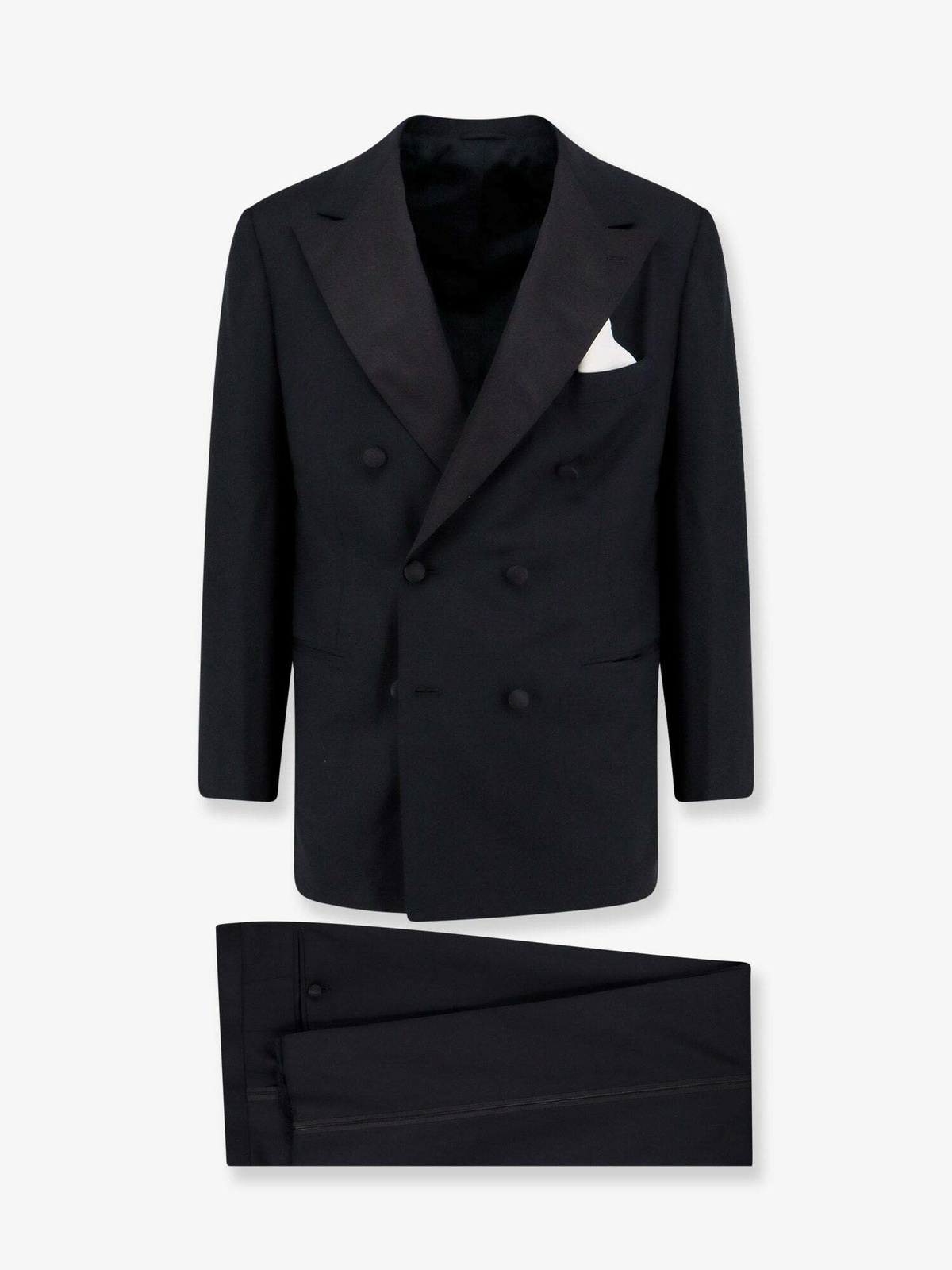 Kiton Ciro Paone Smoking Black Mens Suit Kiton