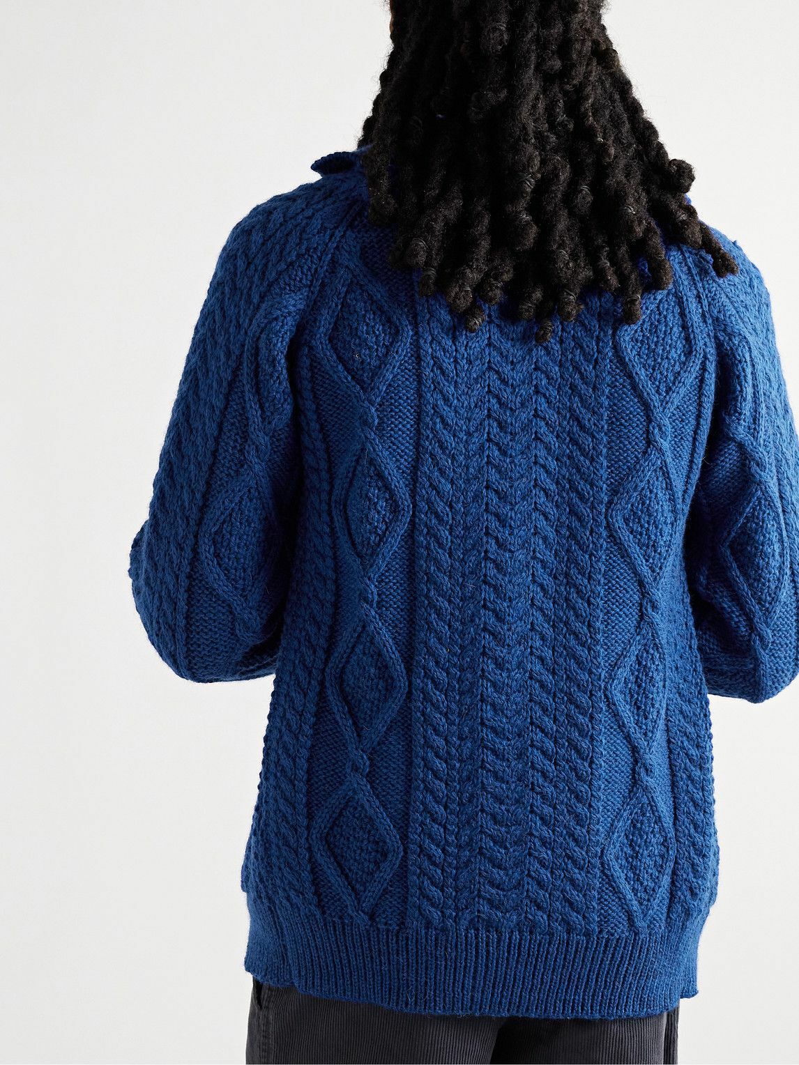 Howlin' - A Winter Affair Cable-Knit Wool Cardigan - Blue Howlin' by ...