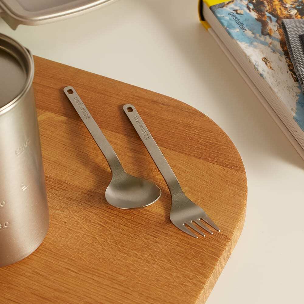 Snow Peak Men's Fork & Spoon Set in Grey Snow Peak