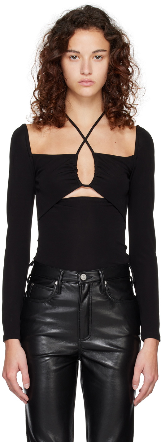 FRAME Black Halter Blouse Frame Denim