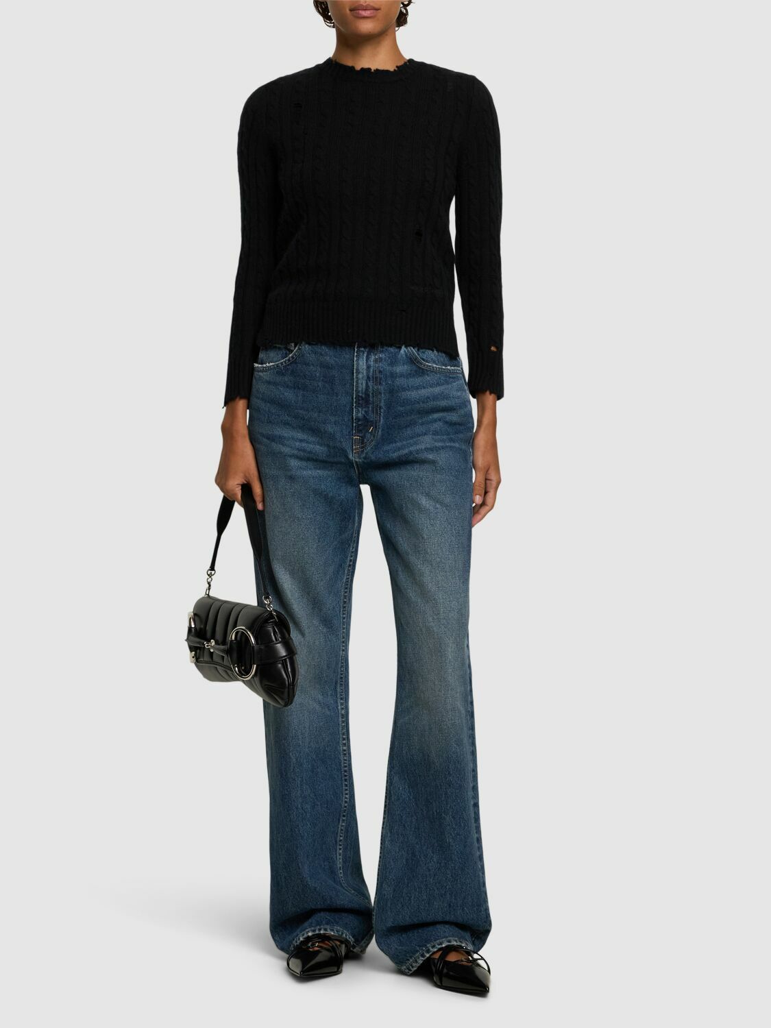 MARC JACOBS Shrunken Cashmere Blend Cable Cardigan Marc Jacobs