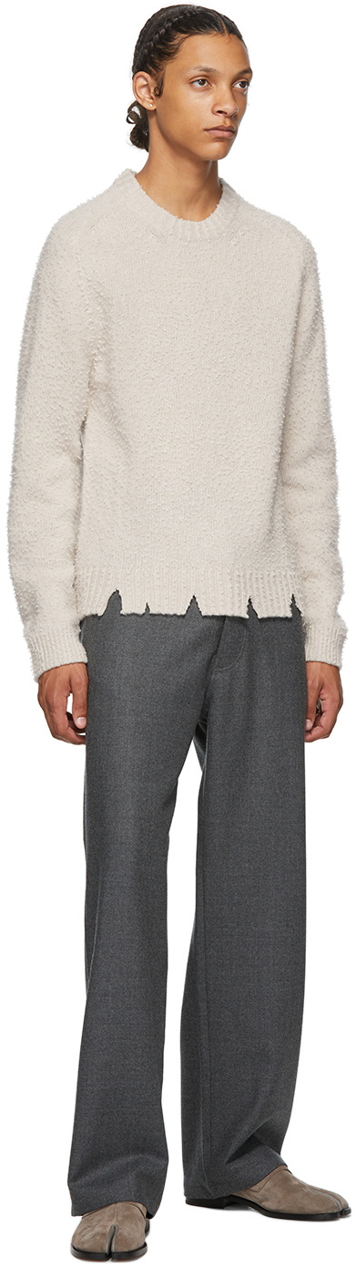 Maison Margiela Off-White Wool Oversized Destroyed Sweater Maison Margiela