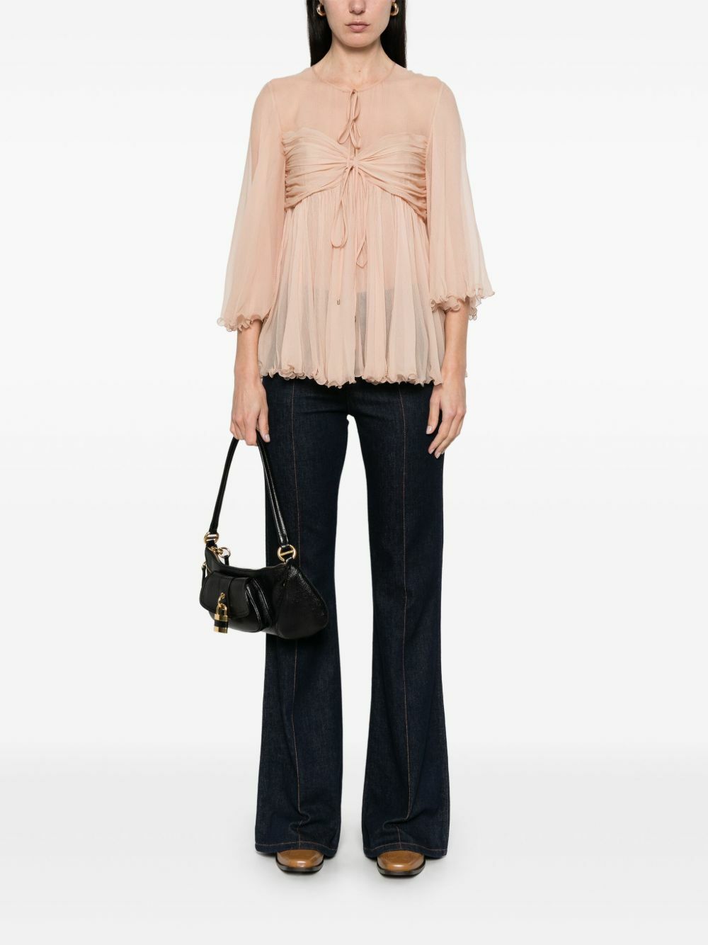 Chloé Pink Pleated Top Chloe