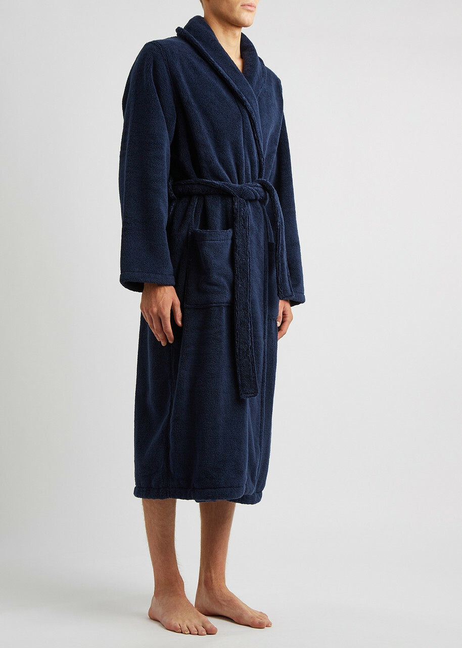 Polo Ralph Lauren Navy Terry Cotton Robe Polo Ralph Lauren
