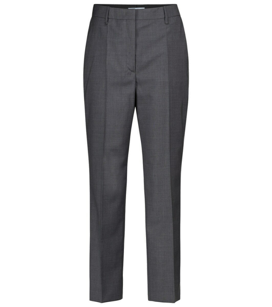 Prada High-rise virgin wool slim pants Prada