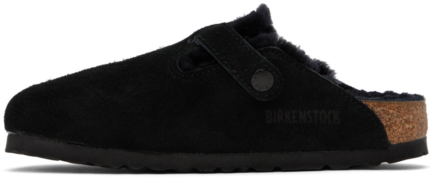 Birkenstock Black Shearling Boston Clogs Birkenstock