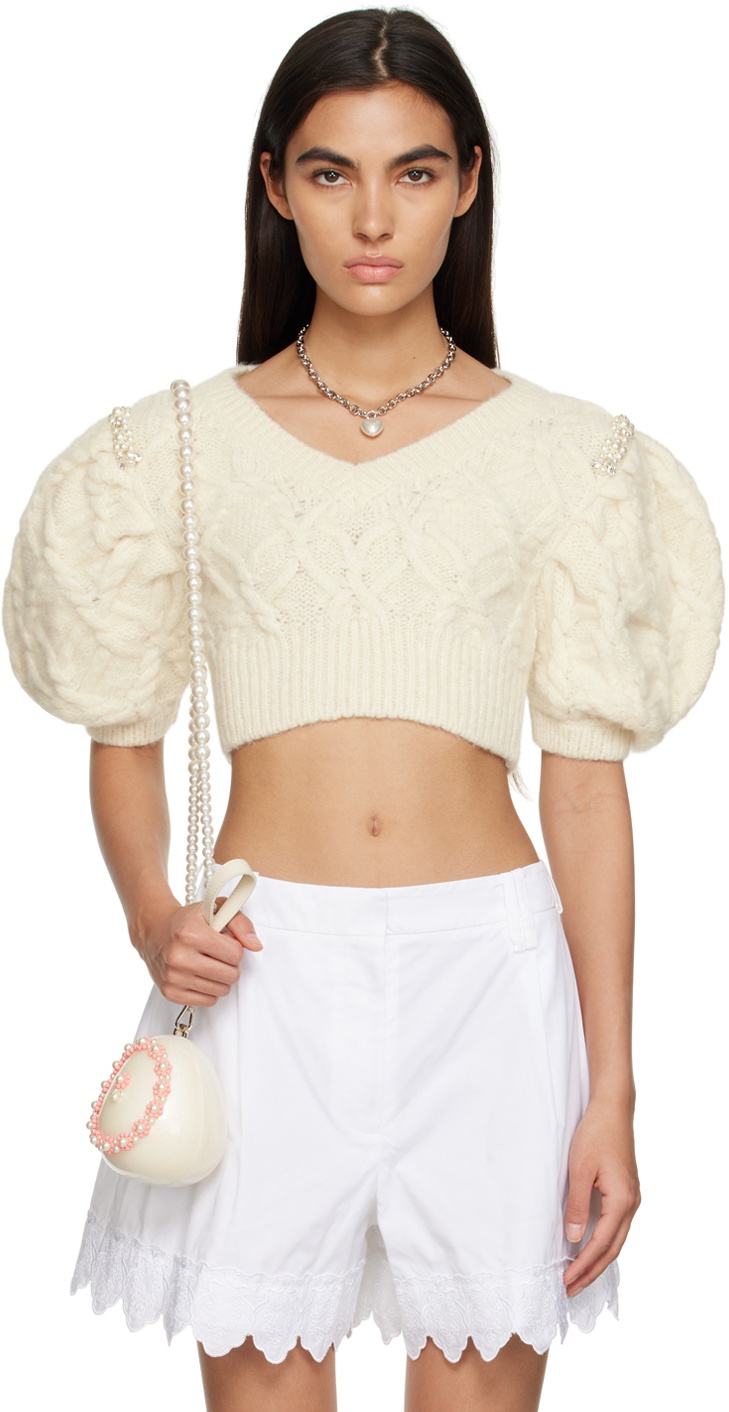 Simone Rocha Off-White Embellished Sweater Simone Rocha